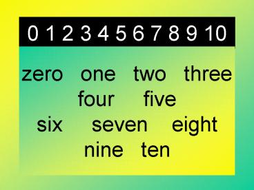 zero one two three four five presentation | free to view