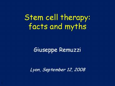 Stem cell therapy: presentation | free to view