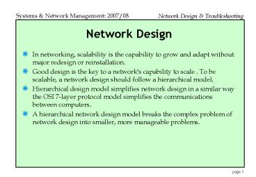Network Design presentation | free to view