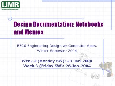 Design Documentation: Notebooks and Memos presentation | free to view