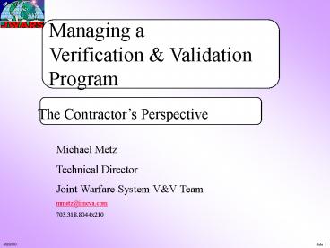 JWARS Recent Past presentation | free to view