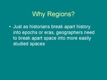 Why Regions presentation | free to view