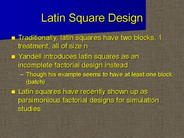Latin Square Design presentation | free to view