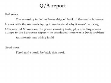 QA report presentation | free to view
