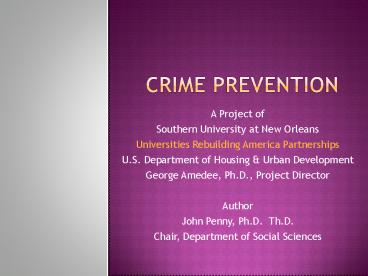 Crime Prevention presentation | free to view