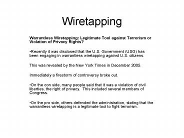 Wiretapping presentation | free to view