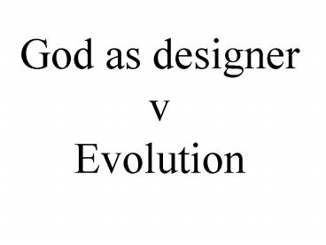 God as designer presentation | free to view