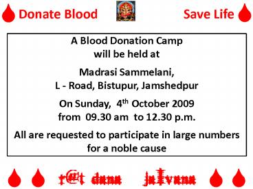 A Blood Donation Camp presentation | free to view