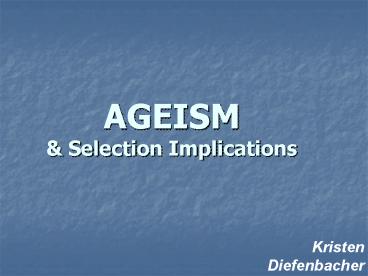 AGEISM presentation | free to view