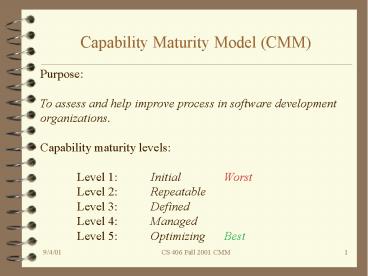 Capability Maturity Model (CMM) presentation | free to download