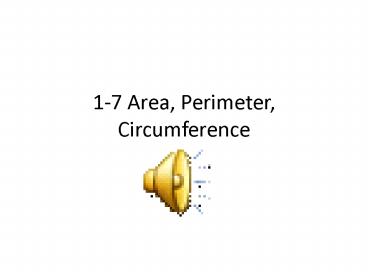 17 Area, Perimeter, Circumference presentation | free to view