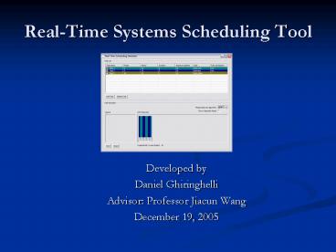RealTime Systems Scheduling Tool presentation | free to view