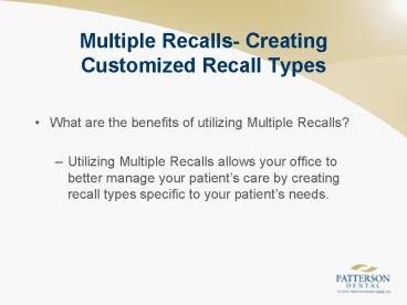 PPT – Multiple Recalls Creating Customized Recall Types PowerPoint ...