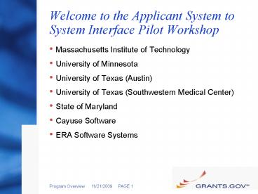 PPT – Welcome to the Applicant System to System Interface Pilot ...
