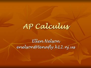 AP Calculus presentation | free to view