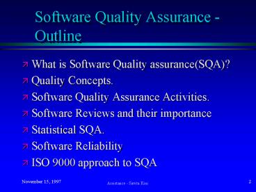 PPT – Software Quality Assurance Outline PowerPoint presentation | free ...