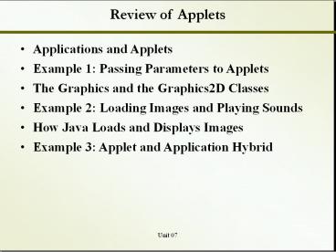 PPT – Review of Applets PowerPoint presentation | free to download - id ...