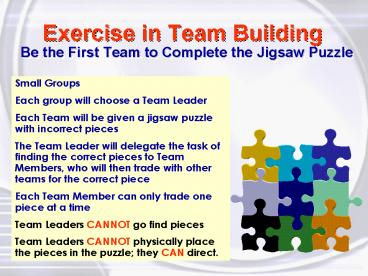 PPT – Exercise in Team Building PowerPoint presentation | free to view ...