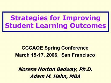 Strategies for Improving Student Learning Outcomes presentation | free ...