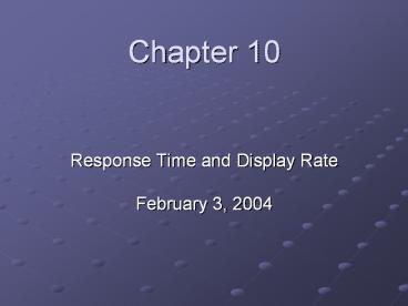 Response Time and Display Rate presentation | free to download