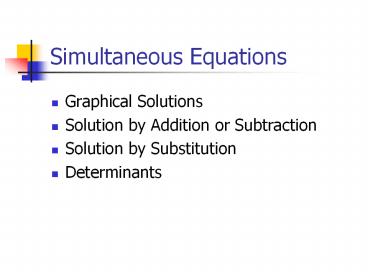 Simultaneous Equations presentation | free to download