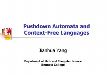 Pushdown Automata and ContextFree Languages presentation | free to view
