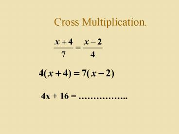 Cross Multiplication' presentation | free to view