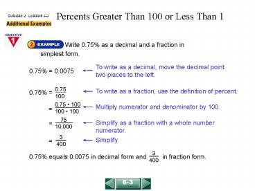 PPT – Percents Greater Than 100 or Less Than 1 PowerPoint presentation ...