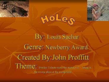 By: Louis Sachar presentation | free to view