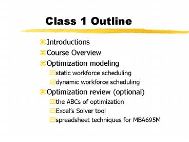 PPT – Class 1 Outline PowerPoint presentation | free to download - id ...