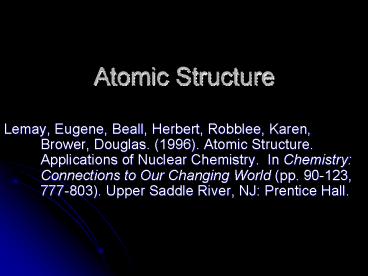 PPT – Atomic Structure PowerPoint presentation | free to view - id ...