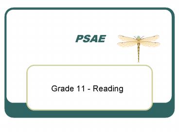 PPT – PSAE PowerPoint presentation | free to view - id: 15a48f-MzYzZ