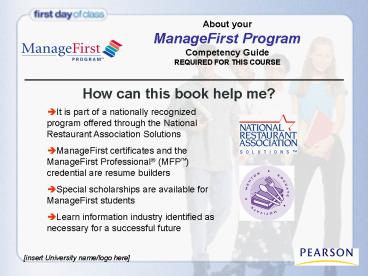 About your ManageFirst Program Competency Guide REQUIRED FOR THIS ...