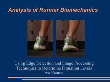 Analysis of Runner Biomechanics presentation | free to view