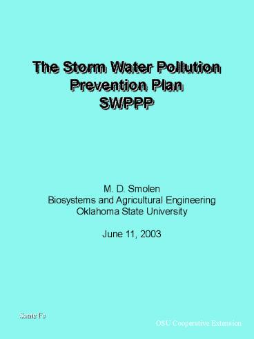 The Storm Water Pollution Prevention Plan SWPPP presentation | free to view