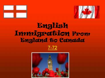 PPT – English Immigration From England to Canada PowerPoint ...
