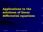 PPT – LINEAR SECOND ORDER ORDINARY DIFFERENTIAL EQUATIONS PowerPoint ...