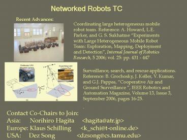 PPT – Networked Robots TC PowerPoint presentation | free to view - id ...