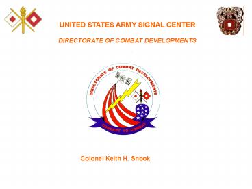 PPT – UNITED STATES ARMY SIGNAL CENTER PowerPoint presentation | free ...