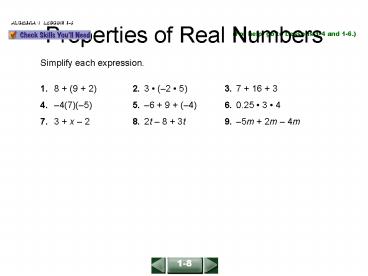 PPT – Properties of Real Numbers PowerPoint presentation | free to view ...