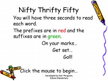Nifty Thrifty Fifty presentation | free to view