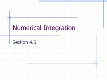 Numerical Integration presentation | free to view