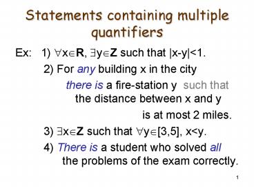PPT – Statements containing multiple quantifiers PowerPoint presentation | free to view - id ...