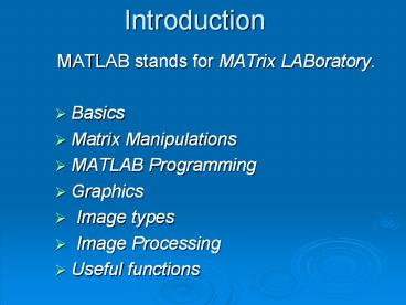 PPT – MATLAB stands for MATrix LABoratory. PowerPoint presentation ...