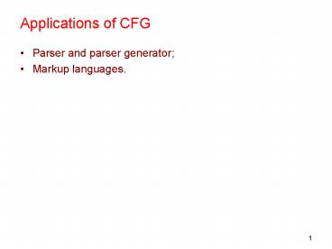 PPT – Applications of CFG PowerPoint presentation | free to view - id ...