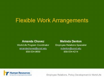 Flexible Work Arrangements presentation | free to view