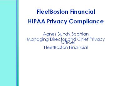 FleetBoston Financial presentation | free to download