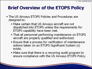 PPT – Brief Overview of the ETOPS Policy PowerPoint presentation | free ...