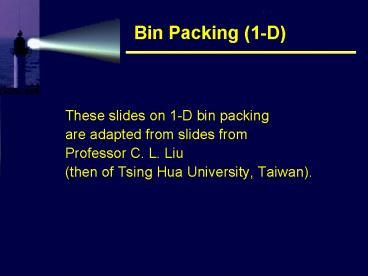Bin Packing 1D presentation | free to view