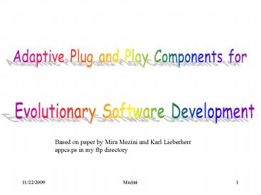 Adaptive Plug and Play Components for presentation | free to download